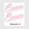 Emma Decorative Name in Pink x2 Sticker | Zazzle
