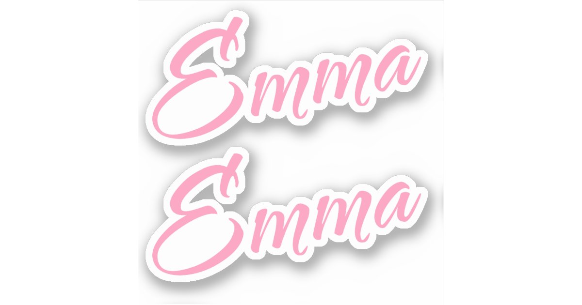 Emma Decorative Name in Pink x2 Sticker | Zazzle