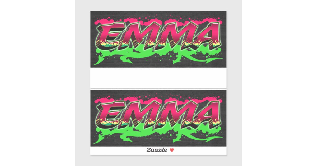 Emma First Name Graffiti Sticker | Zazzle