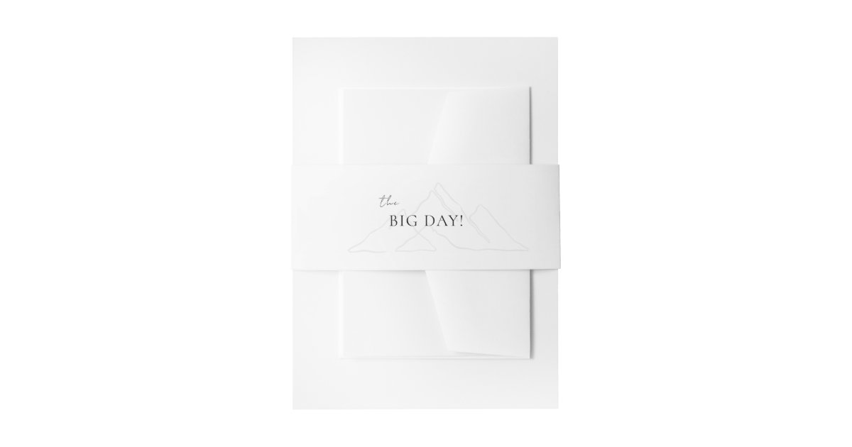 EMMA Mountain Minimalist Invitation Belly Band | Zazzle