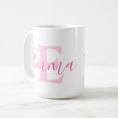 Emma name meaning and monogram pink text coffee mug | Zazzle