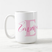 Emma name meaning and monogram pink text coffee mug | Zazzle