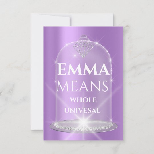 Emma Name Meaning Diamond Birthday Purple Invitation | Zazzle.com