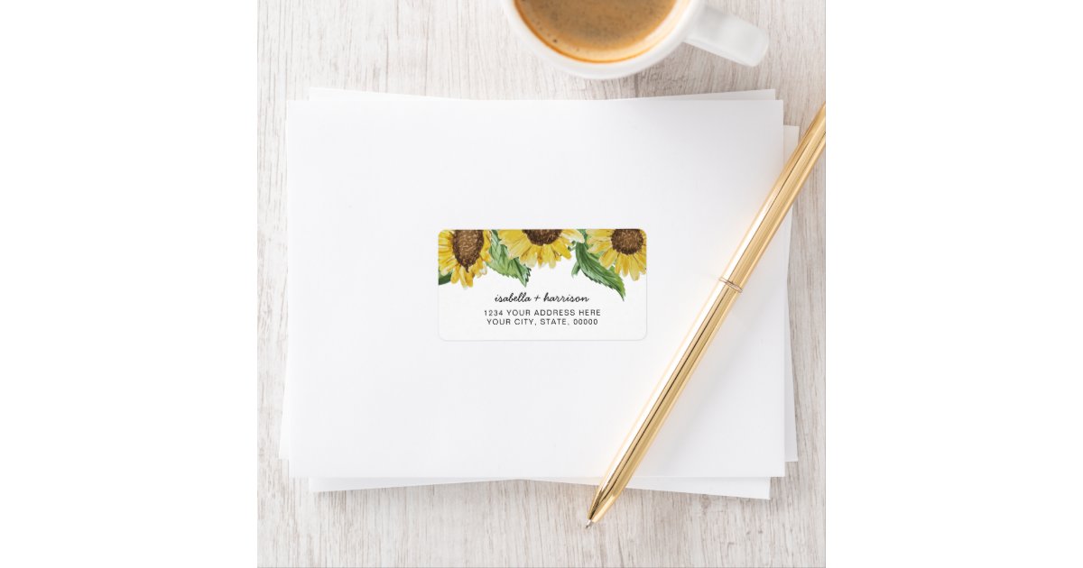 EMMA Rustic Country Sunflower Return Address Label | Zazzle