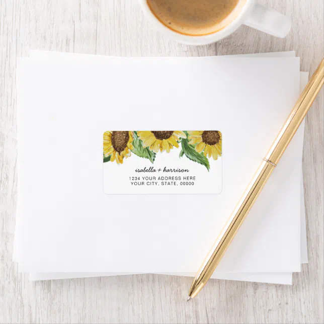 EMMA Rustic Country Sunflower Return Address Label | Zazzle