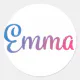 Emma Stylish Cursive Classic Round Sticker | Zazzle