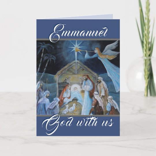 Emmanuel God with us, Christmas Nativity Holiday Card | Zazzle.com
