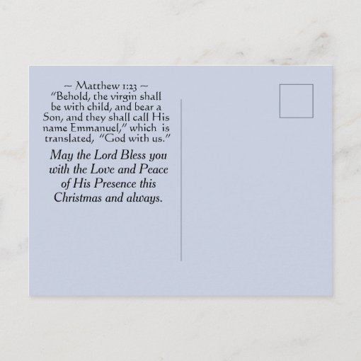 Emmanuel God with Us, Christmas Nativity Postcard | Zazzle