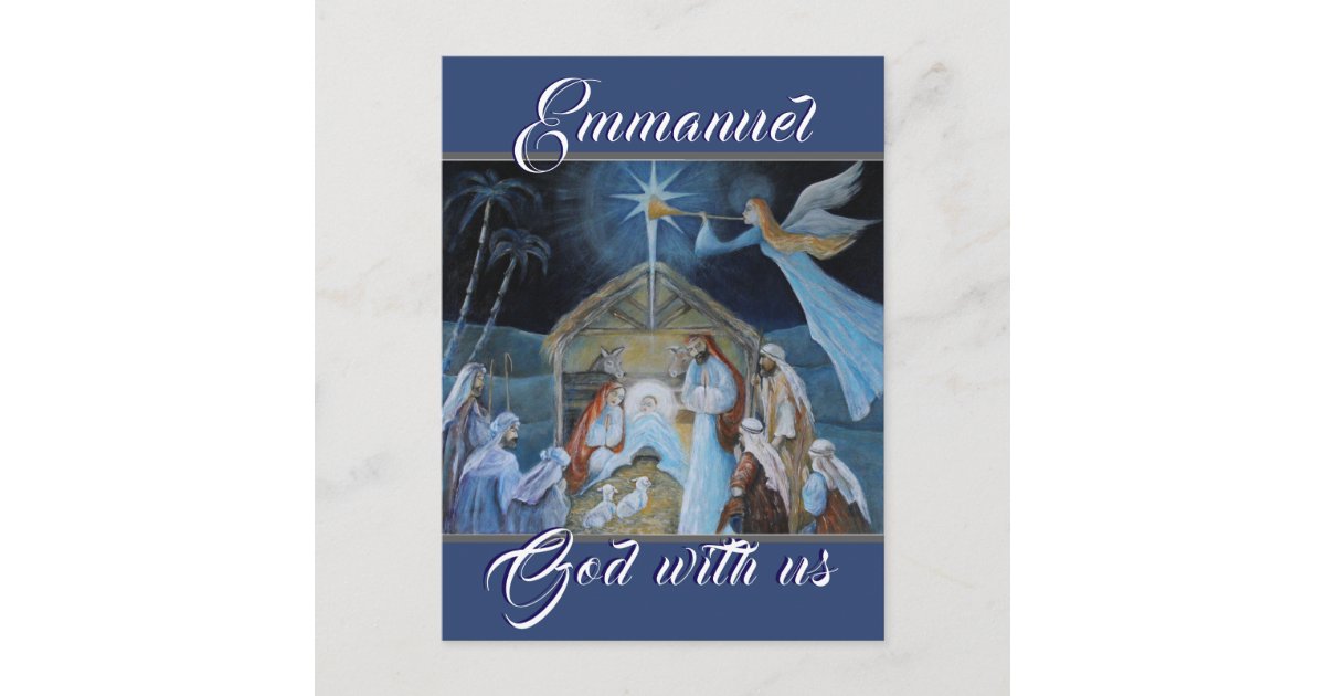 Emmanuel God with Us, Christmas Nativity Postcard | Zazzle
