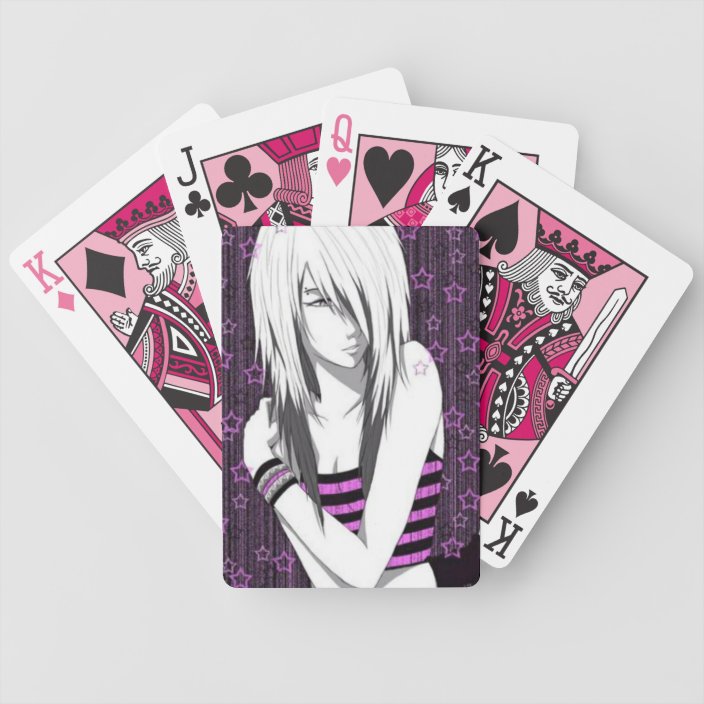 Emo Anime Girl Playing Cards | Zazzle.com