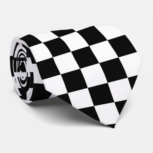 "Emo Black and White Checkerboard" Tie | Zazzle