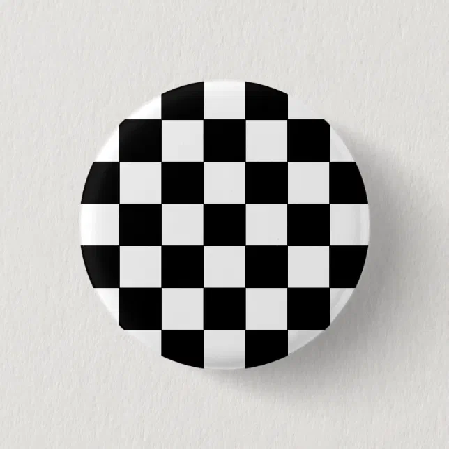 Emo Black & White Checkerboard Pinback Button | Zazzle