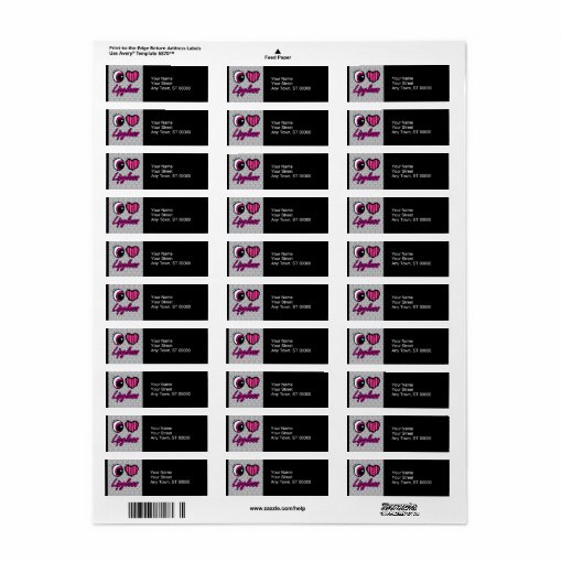 Emo Eye Heart I Love Lipgloss Label | Zazzle