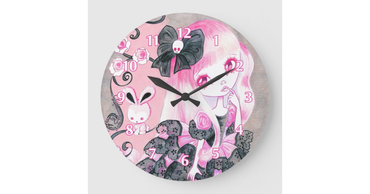 Emo Girl: Jennifer Large Clock | Zazzle