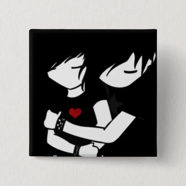emo love pinback button | Zazzle
