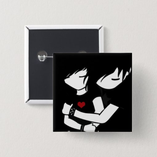 emo love pinback button | Zazzle