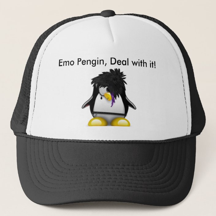 Emo penguin, Emo Pengin, Deal with it! Trucker Hat | Zazzle.com