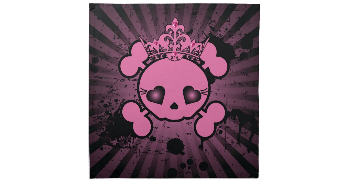 EMO Pink Skull Crossbones Girly Pirate Napkins | Zazzle