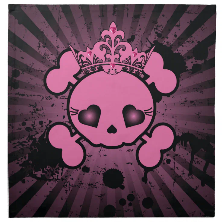 EMO Pink Skull Crossbones Girly Pirate Napkins | Zazzle