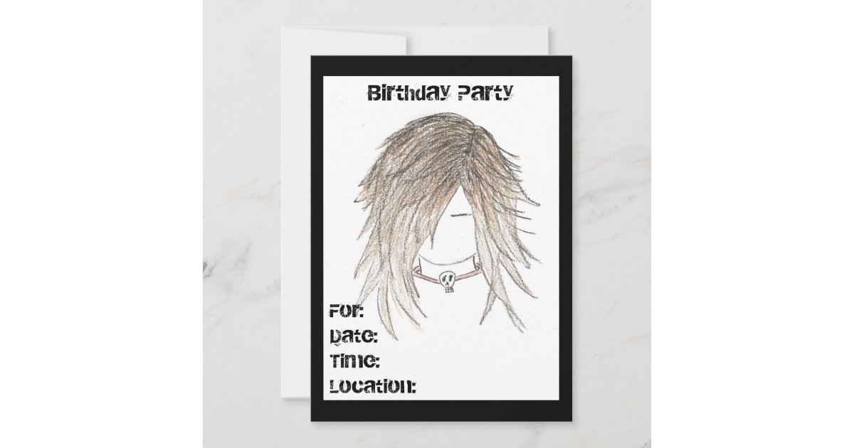 Emo Punk Birthday Invitations | Zazzle