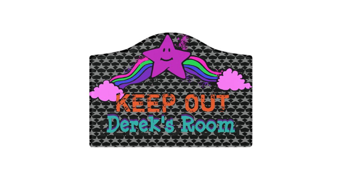 Emo Rainbow Star Custom Room Sign | Zazzle