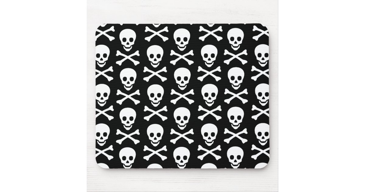 Emo Skull & Bones Pattern Mouse Pad | Zazzle