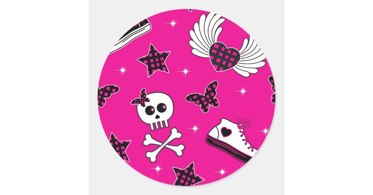Emo Symbols Classic Round Sticker | Zazzle