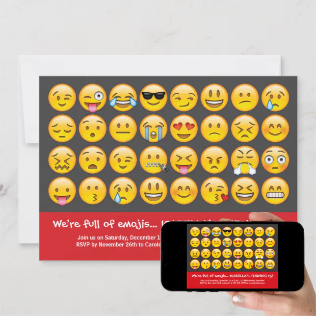 Emoji Birthday Invitation | Zazzle