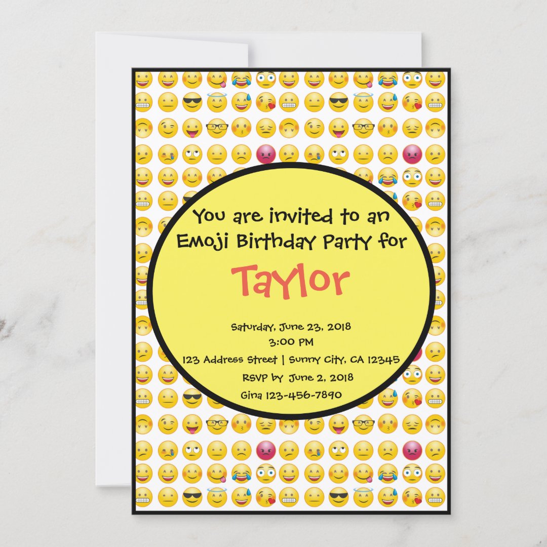Emoji Birthday Party Invitation | Zazzle