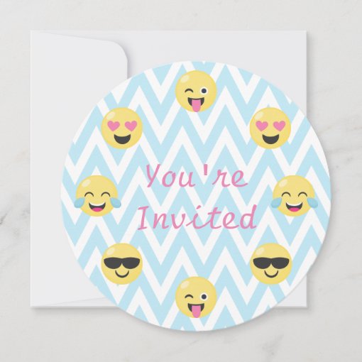 Emoji Birthday Party Invite (round w/envelope) | Zazzle