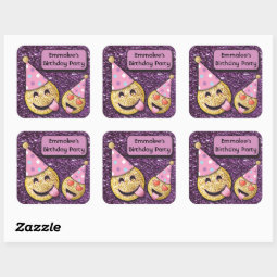 Emoji Birthday Party Stickers | Zazzle