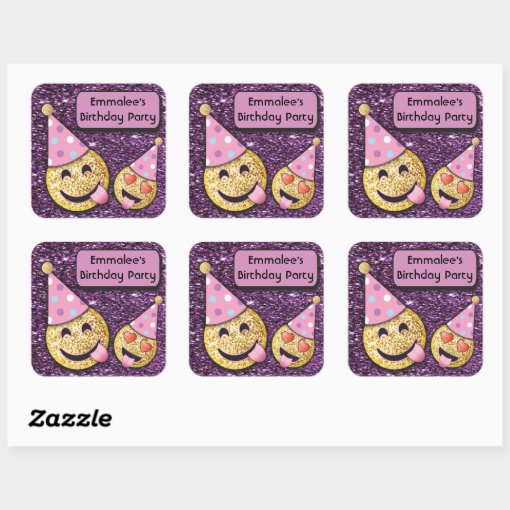 Emoji Birthday Party Stickers | Zazzle