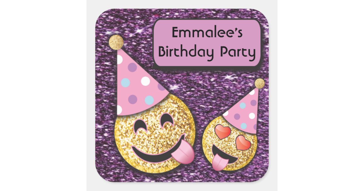 Emoji Birthday Party Stickers | Zazzle