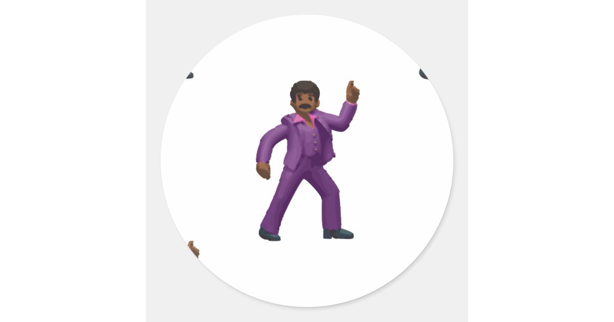 Emoji Dancing Man Classic Round Sticker | Zazzle