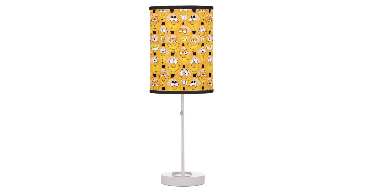 Emoji Design Funny Yellow Happy Faces Table Lamp | Zazzle