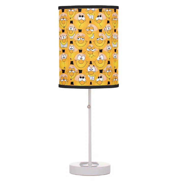 Emoji Design Funny Yellow Happy Faces Table Lamp | Zazzle