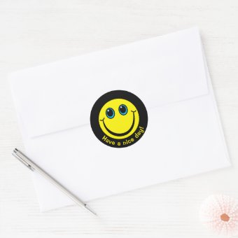 Emoji Face Have a nice day Classic Round Sticker | Zazzle