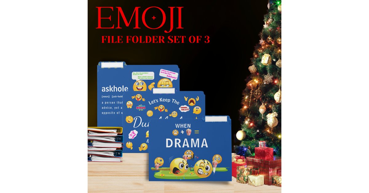 Emoji File Folders - Set of 3 | Zazzle