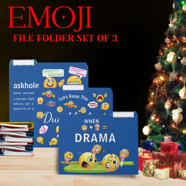 Emoji File Folders - Set of 3 | Zazzle