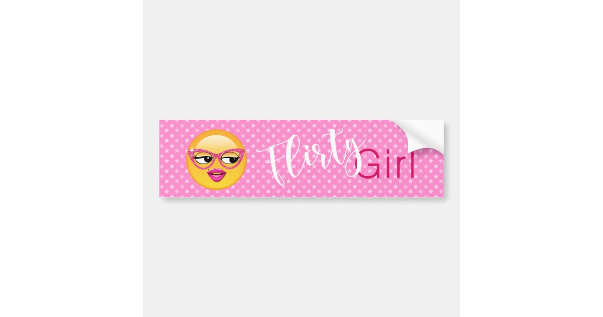 Emoji Flirty Girl ID227 Bumper Sticker | Zazzle