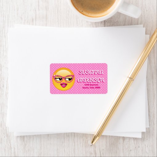 Emoji Flirty Girl ID227 Label | Zazzle