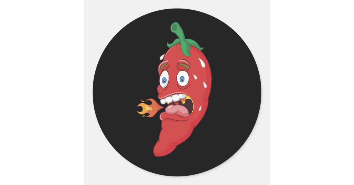 Emoji Funny Chilli Pepper Hot Sauce Food Lover Classic Round Sticker ...
