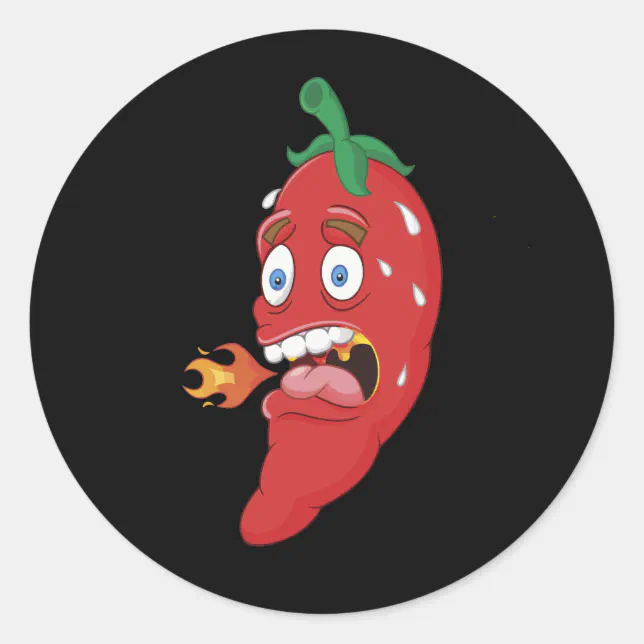 Emoji Funny Chilli Pepper Hot Sauce Food Lover Classic Round Sticker ...