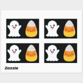 Emoji Halloween Ghost & Candy Corn Stickers | Zazzle