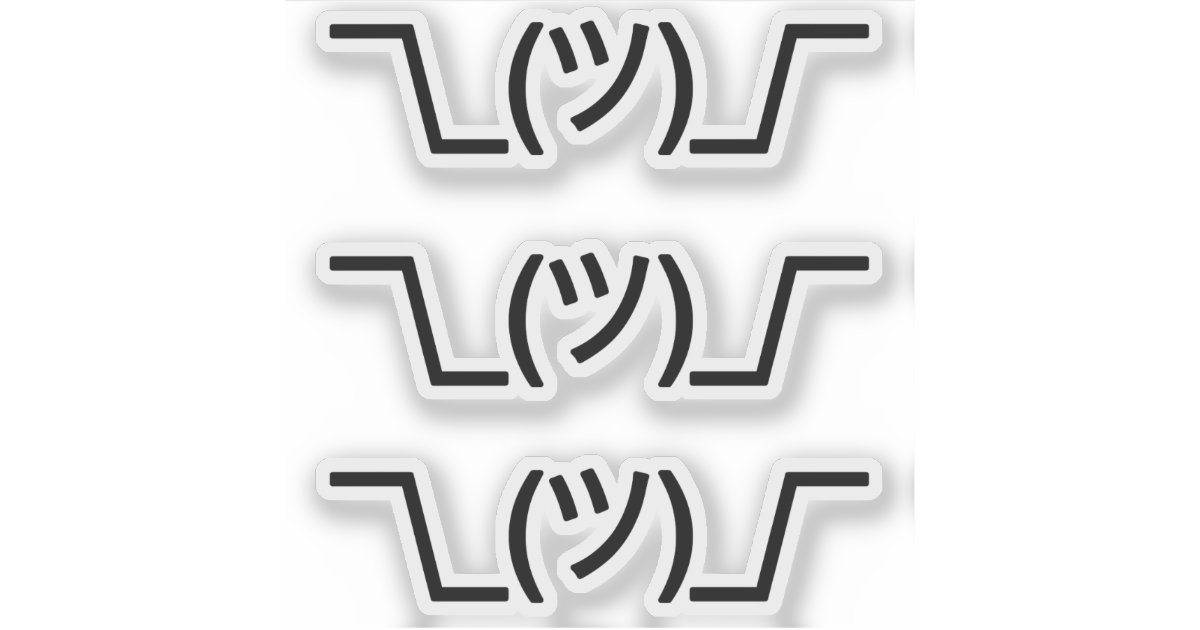 Emoji Kawaii Face text-based Shrug ¯\_(ツ)_/¯ Sticker | Zazzle