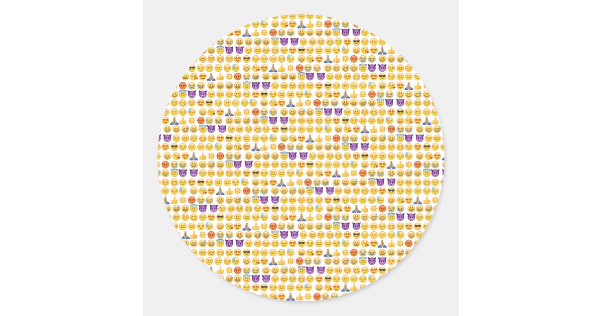 emoji overload classic round sticker | Zazzle