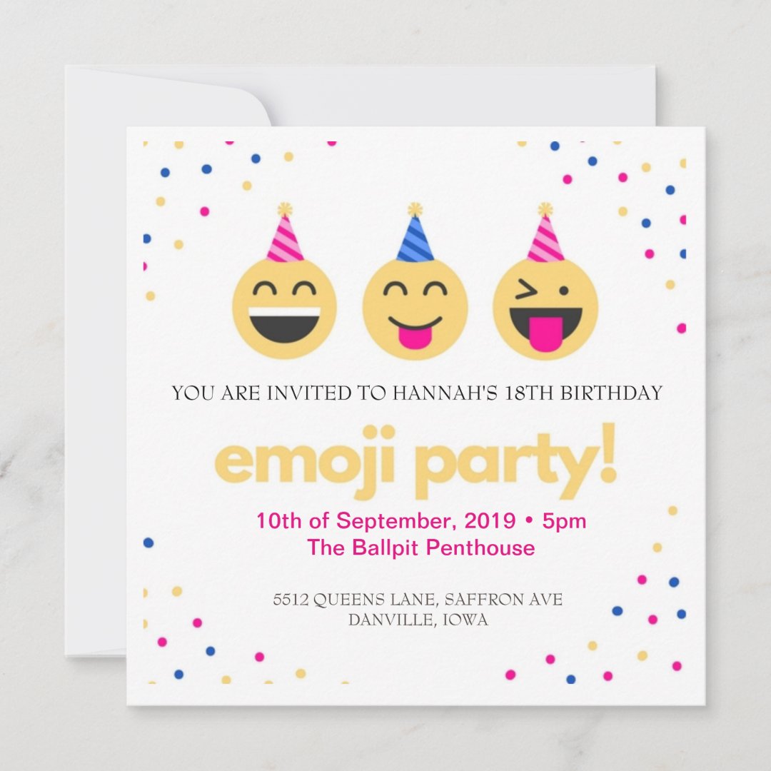 emoji party! invitation | Zazzle