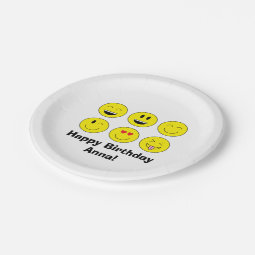 Emoji Personalized Paper Plates | Zazzle