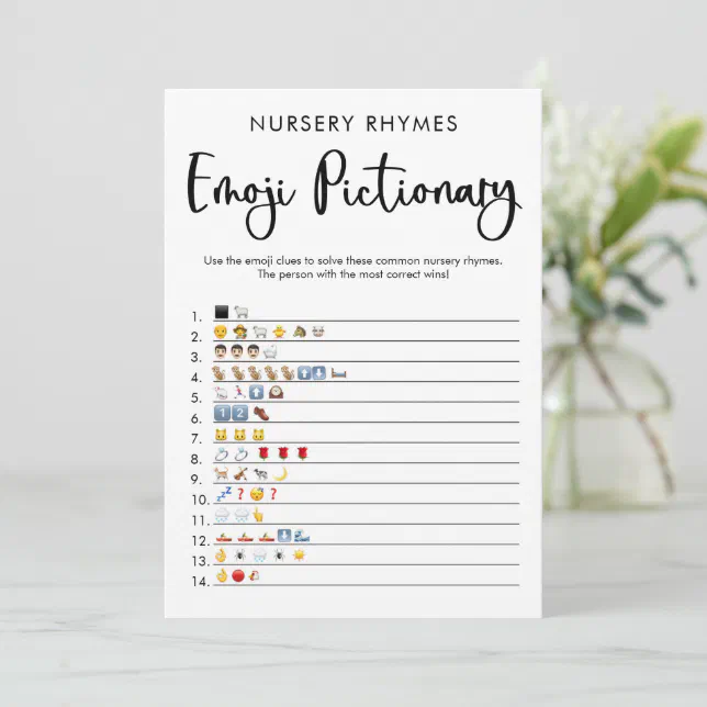 Emoji pictionary baby shower game gender neutral invitation | Zazzle