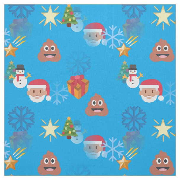 merry christmas poo emoji fabric | Zazzle